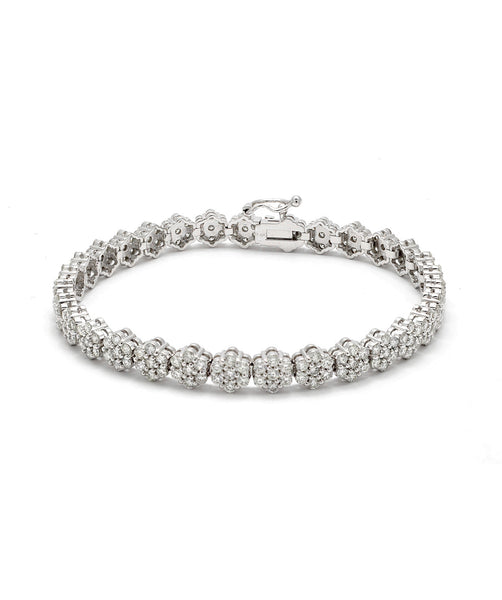 Clustered tennis bracelet in white gold store
