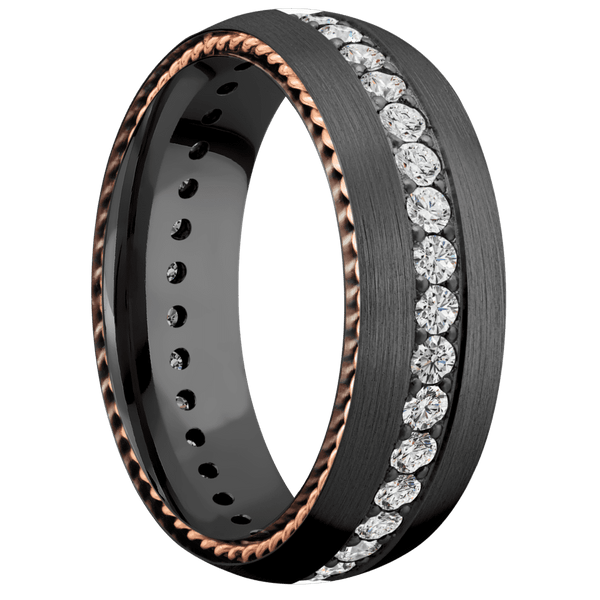 Zirconium with Satin Finish and 14K Rose Gold Inlay – Bellman Jewelers