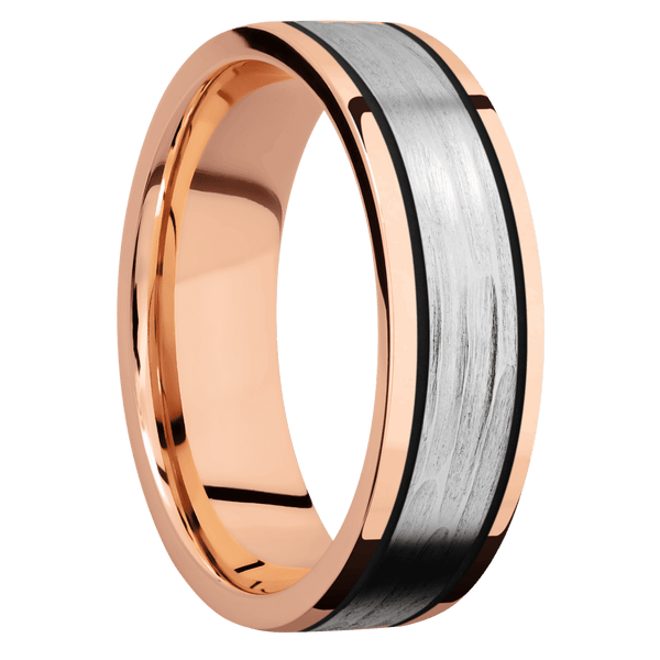 14K Rose Gold with Polish Finish and 14K White Gold Inlay – Bellman ...